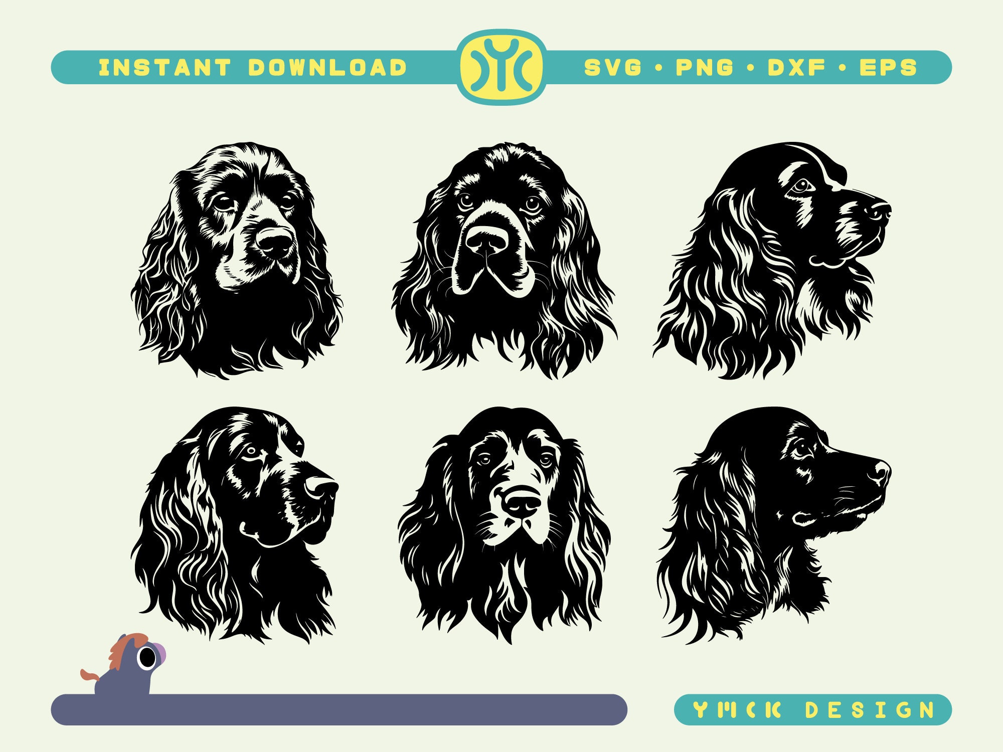 American Cocker Spaniel Head SVG Dog Silhouette SVG Dog Svg Dog ...