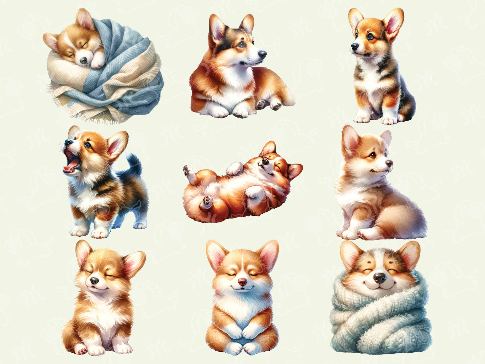 Watercolor Corgi Clipart, Cute Corgi PNG, Dog Lover Clipart, Corgi ...