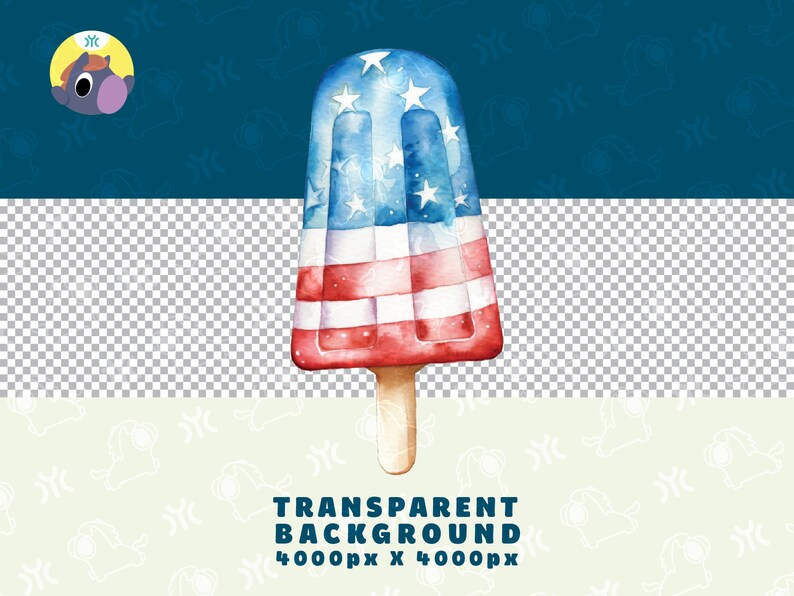 Watercolor 4th of July Popsicle Clipart, 16 PNG Files, High-resolution ...