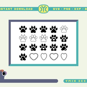 Paw Print SVG Bundle | Paw Print SVG | Dog Paw Print SVG | Cat Paw ...