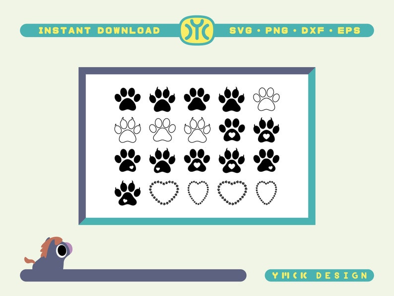 Paw Print SVG Bundle Paw Print SVG Dog Paw Print SVG Cat Paw Print Svg ...