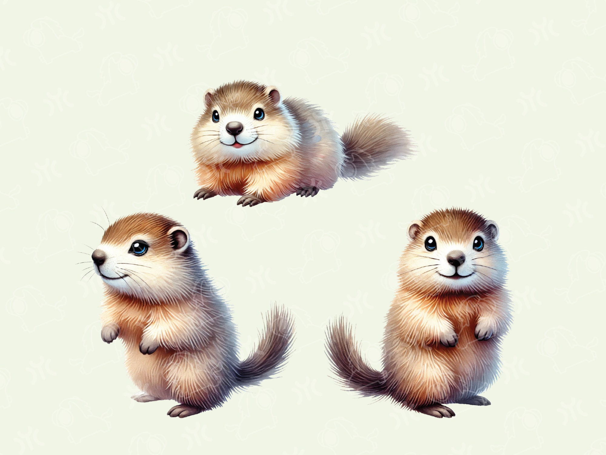 Cute Groundhog Clipart, 17 PNG Files, Groundhog Day, Adorable Wildlife ...