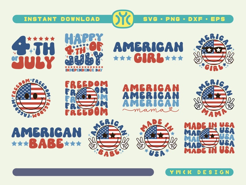 Retro 4th of July SVG Bundle | USA Flag Svg | July 4th Svg | USA Svg ...
