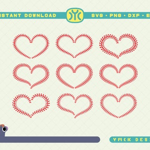 Baseball Heart Stitches SVG | Baseball Heart Svg | Baseball Stitches ...