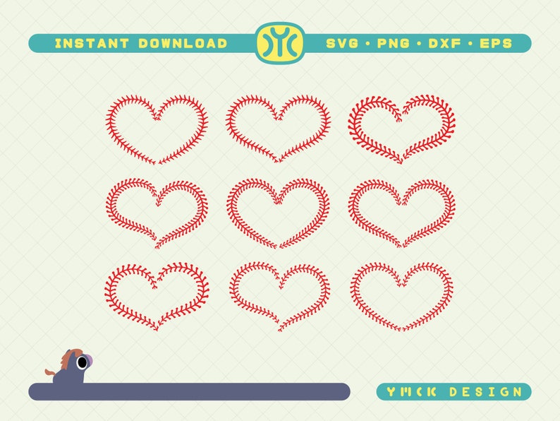 Baseball Heart Stitches SVG Baseball Heart Svg Baseball Stitches Frame ...