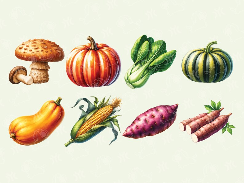 Watercolor Veggies Clipart, 53 PNG Files, High-resolution, Vegetables ...