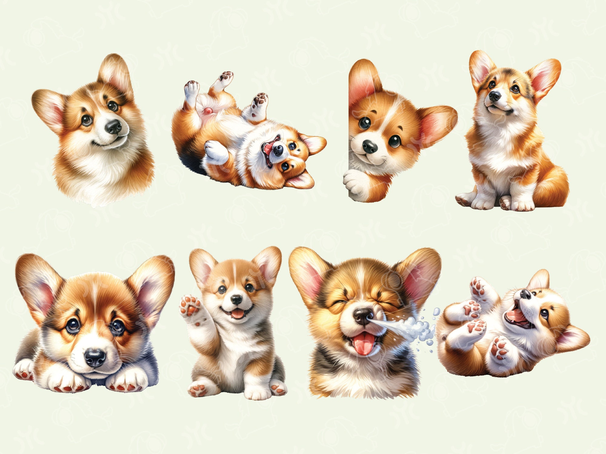 Watercolor Corgi Clipart, Cute Corgi PNG, Dog Lover Clipart, Corgi ...