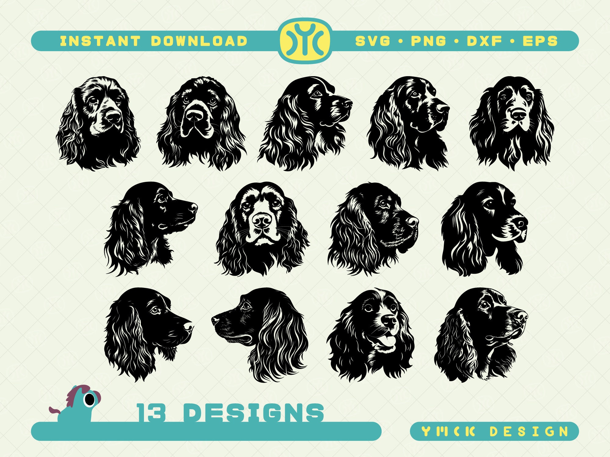 American Cocker Spaniel Head SVG Dog Silhouette SVG Dog Svg Dog ...