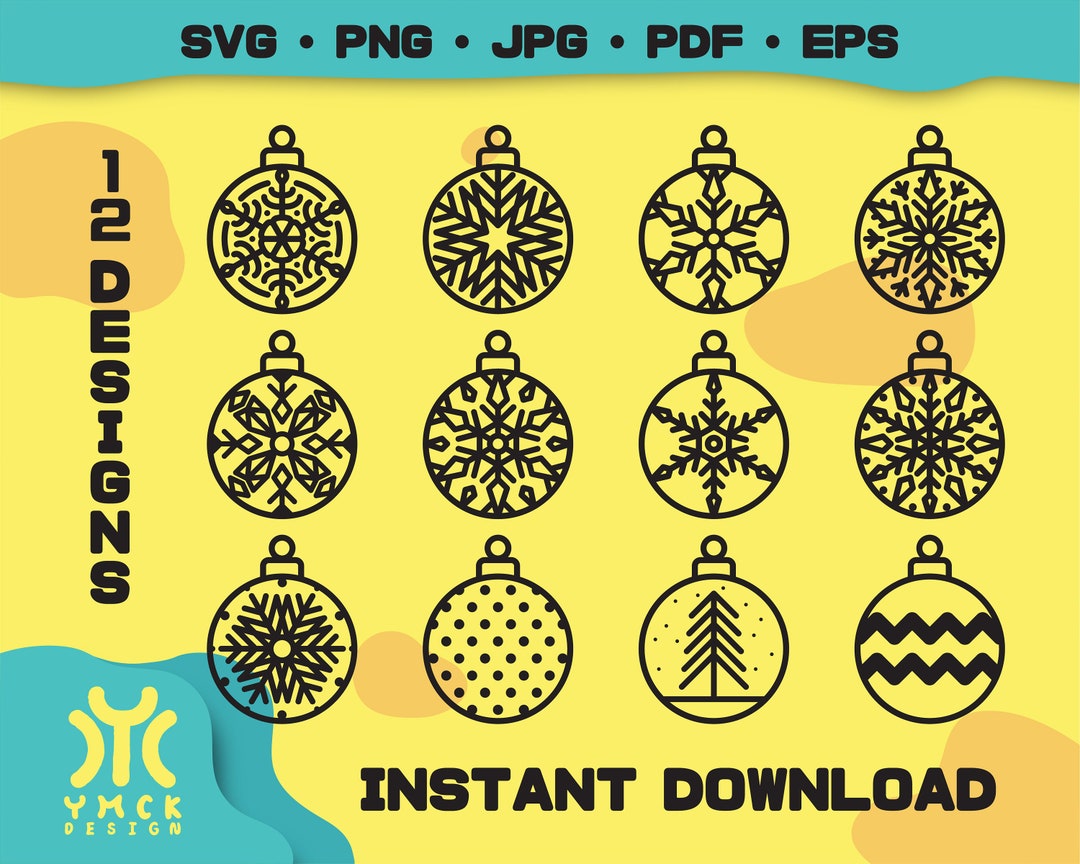 Boules de Noël SVG | Ornements de Noël SVG | Boules de Noël svg ...