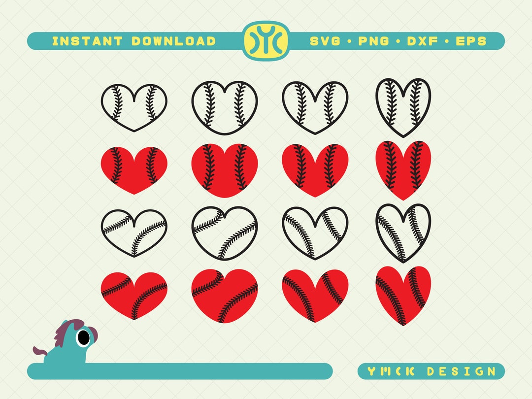 Baseball Heart Stitches SVG | Baseball SVG | Heart Svg | Valentines Day ...