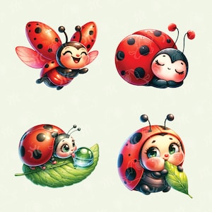 Watercolor Sweet Ladybug Clipart, Sweet Bugs PNG, Desserts PNG, Sweet ...