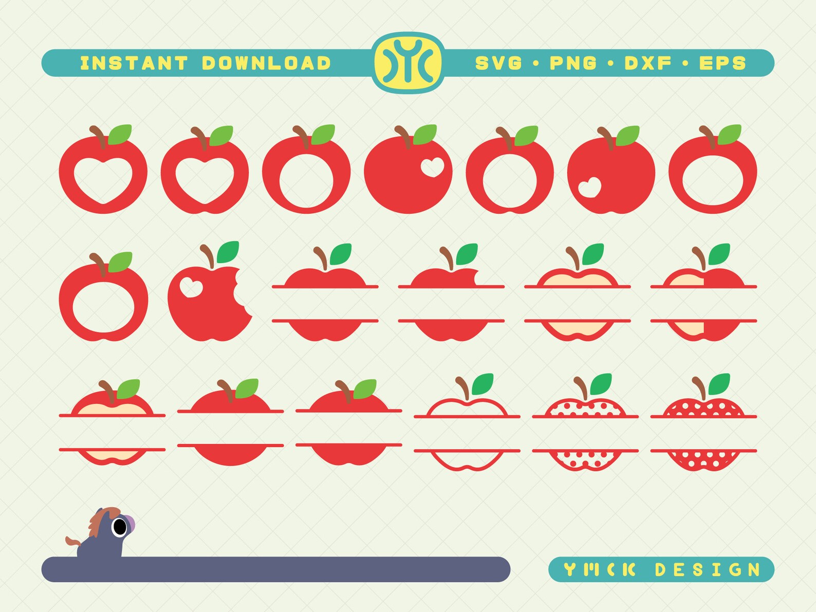 Apple SVG Bundle Apple Svg Fruit Svg Summer Svg Teacher Svg School Svg ...