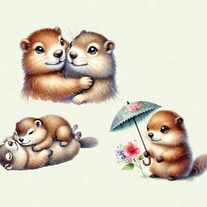 Cute Groundhog Clipart, 17 PNG Files, Groundhog Day, Adorable Wildlife ...