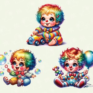 Cute Baby Clown Clipart, Clown Clipart Bundle, Baby Clown, Circus Art ...