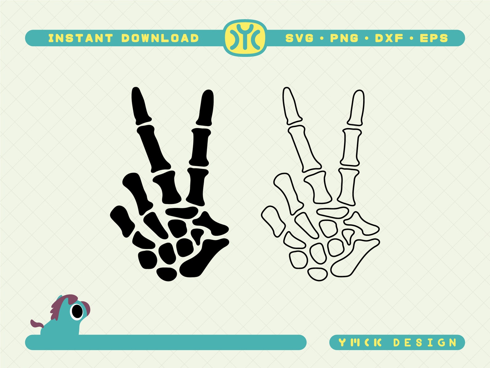 Skeleton Peace Sign SVG Skeleton SVG Halloween Svg Hand Svg Skeleton ...