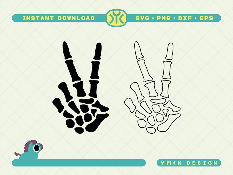 Skeleton Peace Sign SVG Skeleton SVG Halloween Svg Hand Svg Skeleton ...