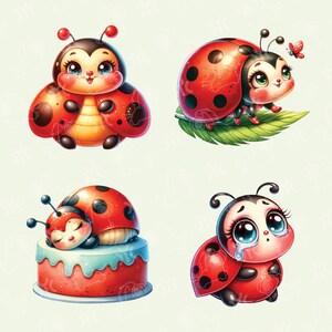 Watercolor Sweet Ladybug Clipart, Sweet Bugs PNG, Desserts PNG, Sweet ...