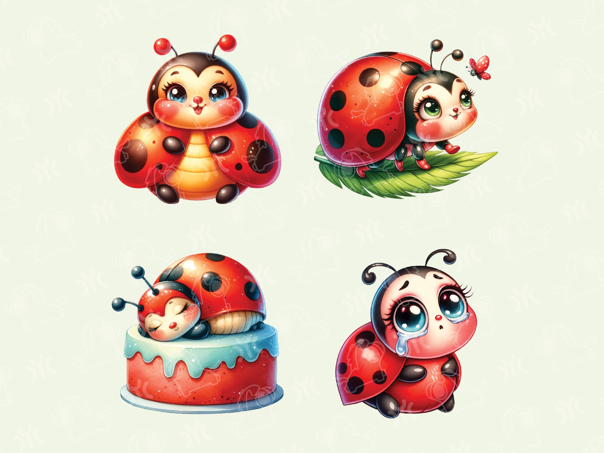 Watercolor Sweet Ladybug Clipart, Sweet Bugs PNG, Desserts PNG, Sweet ...