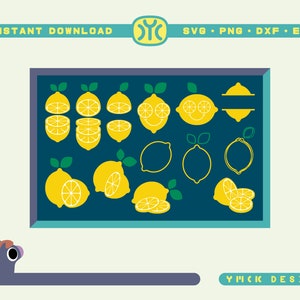 Lemon SVG Bundle | Lemon SVG | Lemon Slice Svg | Lemons Svg | Split ...