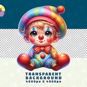 Cute Baby Clown Clipart, Clown Clipart Bundle, Baby Clown, Circus Art ...