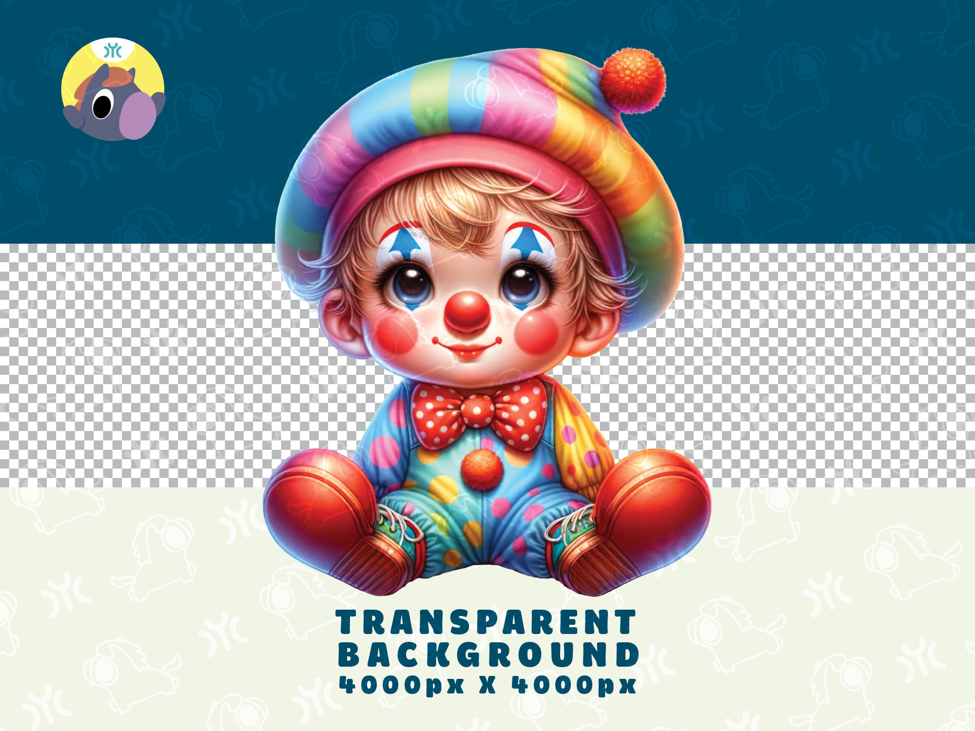 Cute Baby Clown Clipart, Clown Clipart Bundle, Baby Clown, Circus Art ...