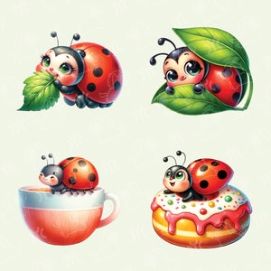 Watercolor Sweet Ladybug Clipart, Sweet Bugs PNG, Desserts PNG, Sweet ...