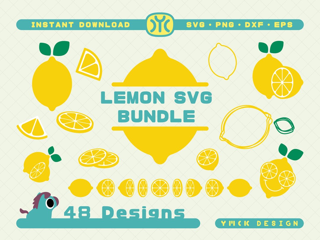 Lemon SVG Bundle | Lemon SVG | Lemon Slice Svg | Lemons Svg | Split ...