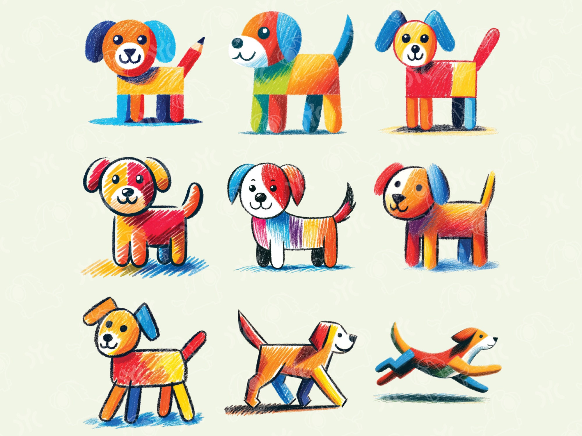 Colored Pencil Dog Clipart, Crayon Dog PNG, Puppy Clipart, Puppy PNG ...