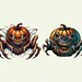 Spooky Pumpkin Clipart, 12 PNG Files, High-resolution, Monster Clipart ...