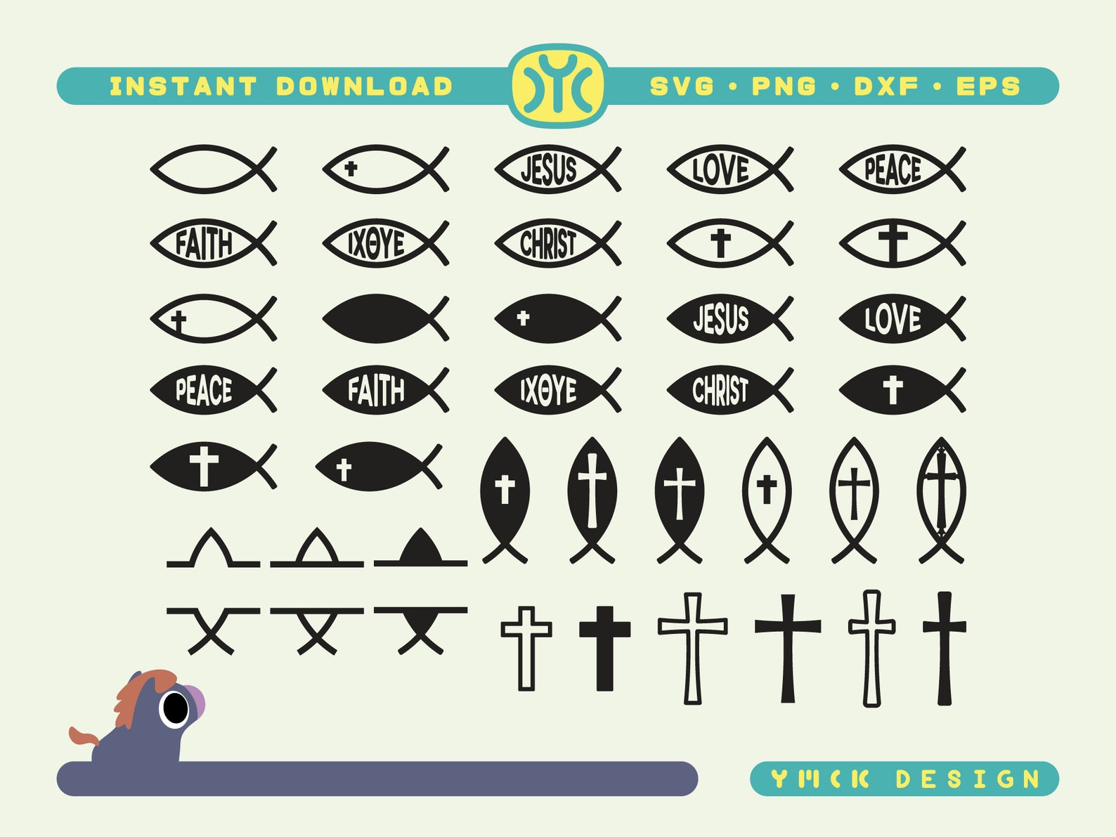 Christian Fish SVG Bundle | Christian Fish Svg | Jesus Fish Svg | God ...
