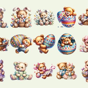 Watercolor Easter Teddy Bear Clipart, Teddy Bear PNG, Easter PNG ...