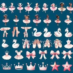 Pink Ballerina Clipart, Swan Lake Clipart, Pink Ballet PNG, Watercolor ...