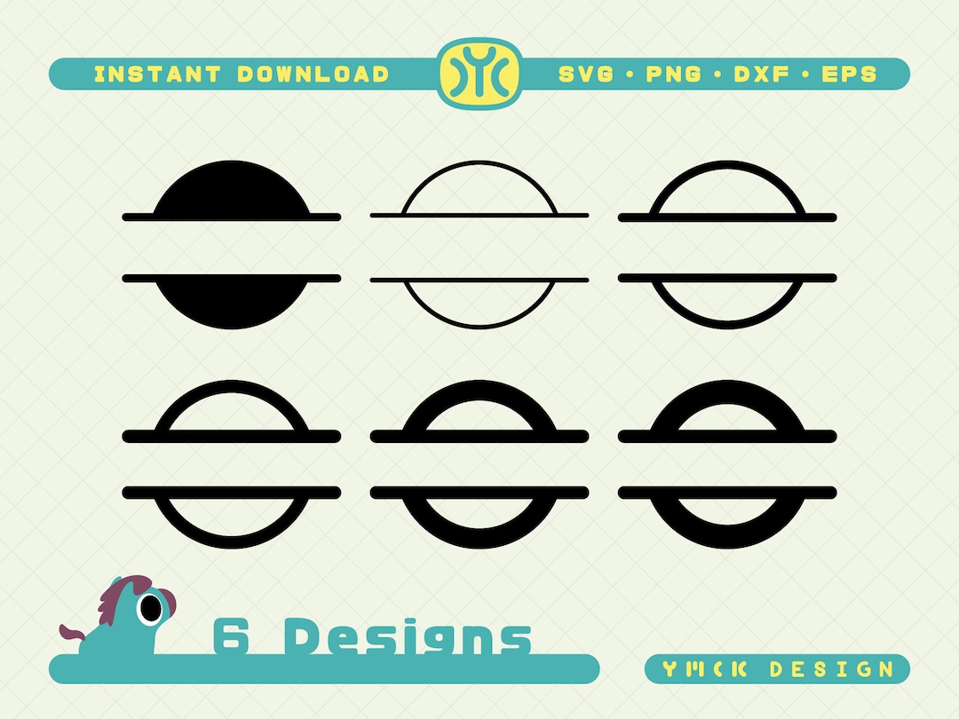 Circle Split Monogram Circle SVG | Circle Frame SVG | Circle Outline ...