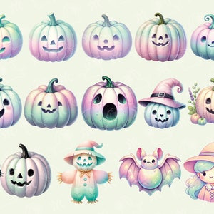 Pastel Halloween Clipart, 85 PNG Files, Pastel Goth PNG, Spooky Art for ...