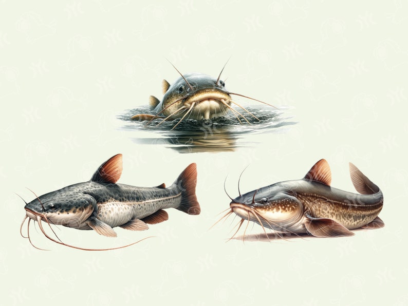 Catfish Clipart, 21 PNG Files, High-resolution, Fish PNG, Aquatic Art ...