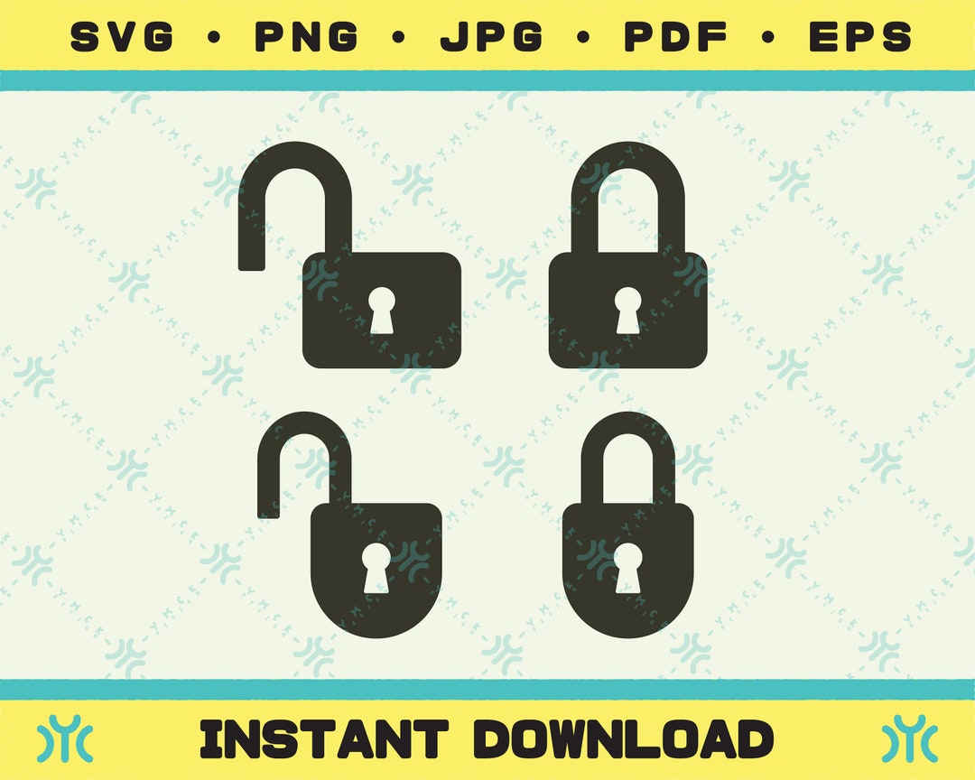 Door Locking Decal︱lock Silhouette︱locks | Padlock︱padlocks︱lock and ...