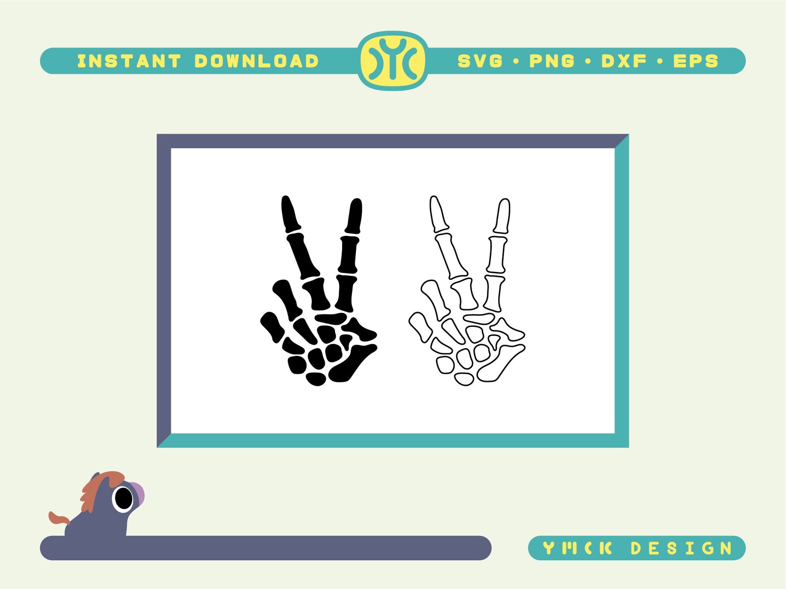 Skeleton Peace Sign SVG Skeleton SVG Halloween Svg Hand Svg Skeleton ...