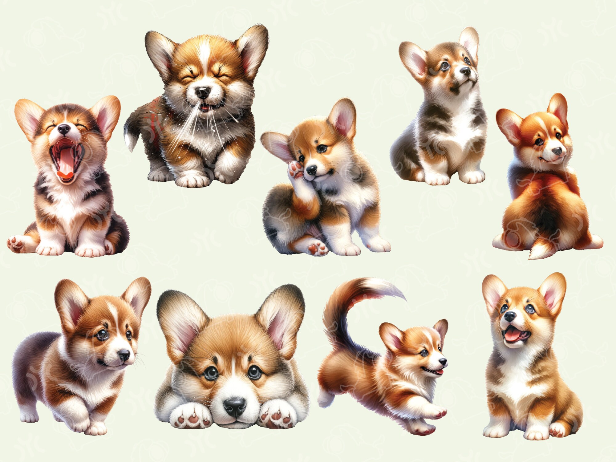 Watercolor Corgi Clipart, Cute Corgi PNG, Dog Lover Clipart, Corgi ...