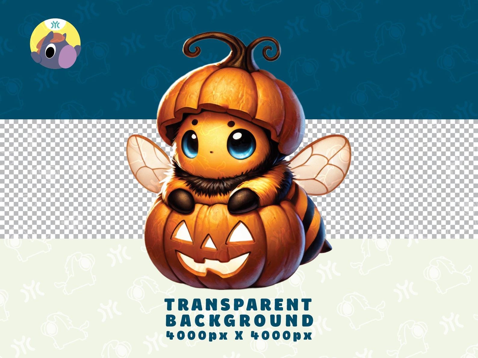 Cute Halloween Bee Clipart, 24 PNG Files, High-resolution, Spooky Cute ...