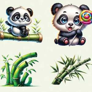 Watercolor Cute Panda Clipart, Cute Panda PNG, Panda Clipart Bundle ...