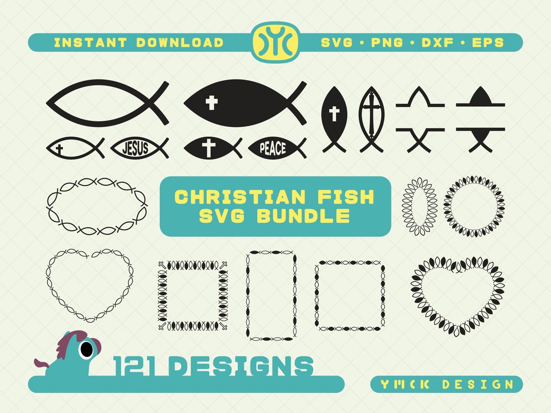 Christian Fish SVG Bundle | Christian Fish Svg | Jesus Fish Svg | God ...