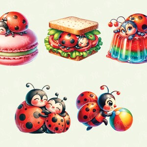 Watercolor Sweet Ladybug Clipart, Sweet Bugs PNG, Desserts PNG, Sweet ...