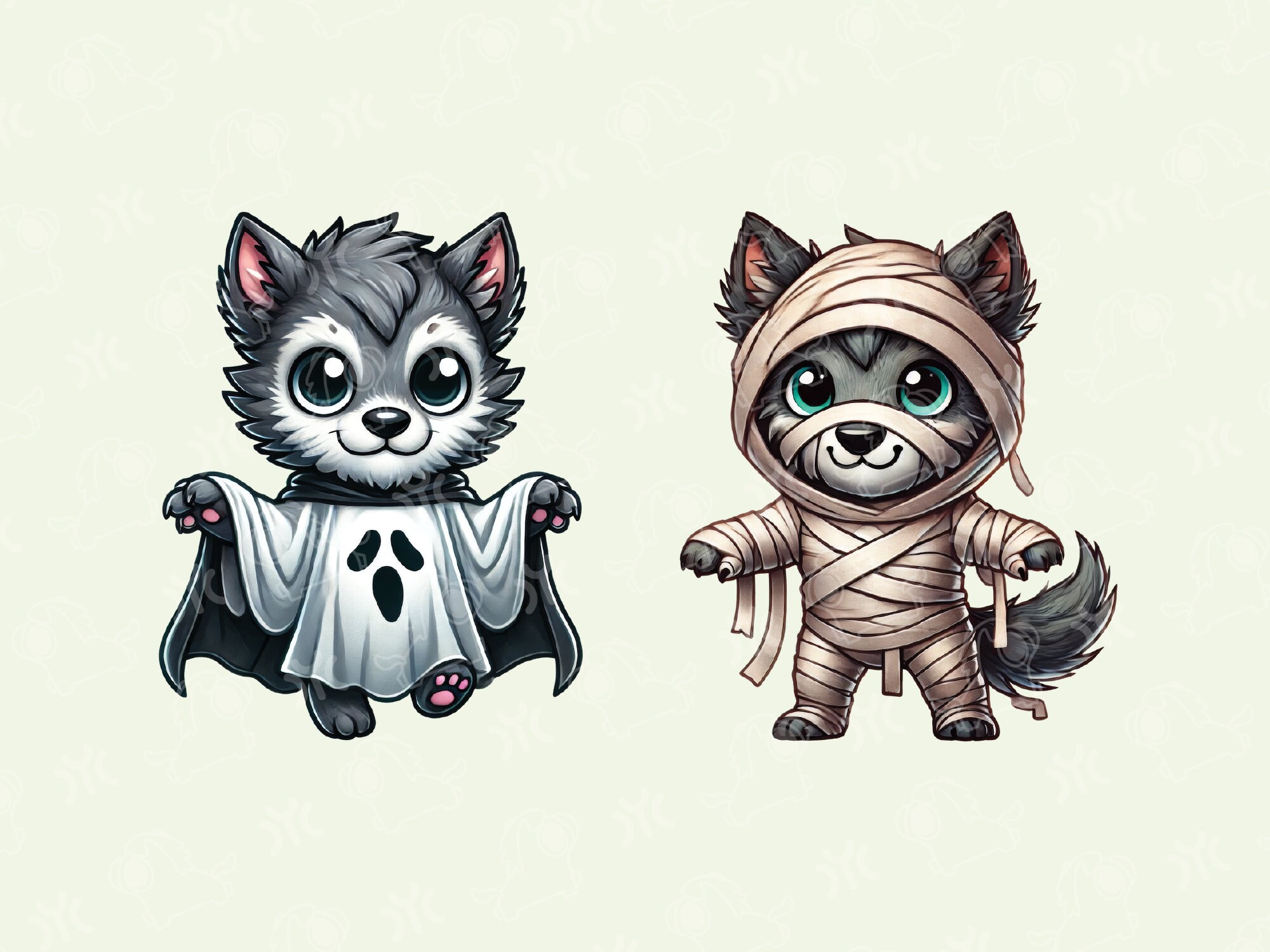 Cute Halloween Werewolf Clipart, 13 PNG Files, Spooky Season, Adorable ...