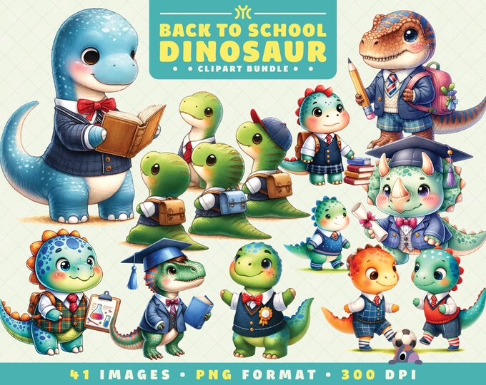 Dino Graphics, Cute Dino Clipart Bundle, Teacher Graphics, Cute School ...