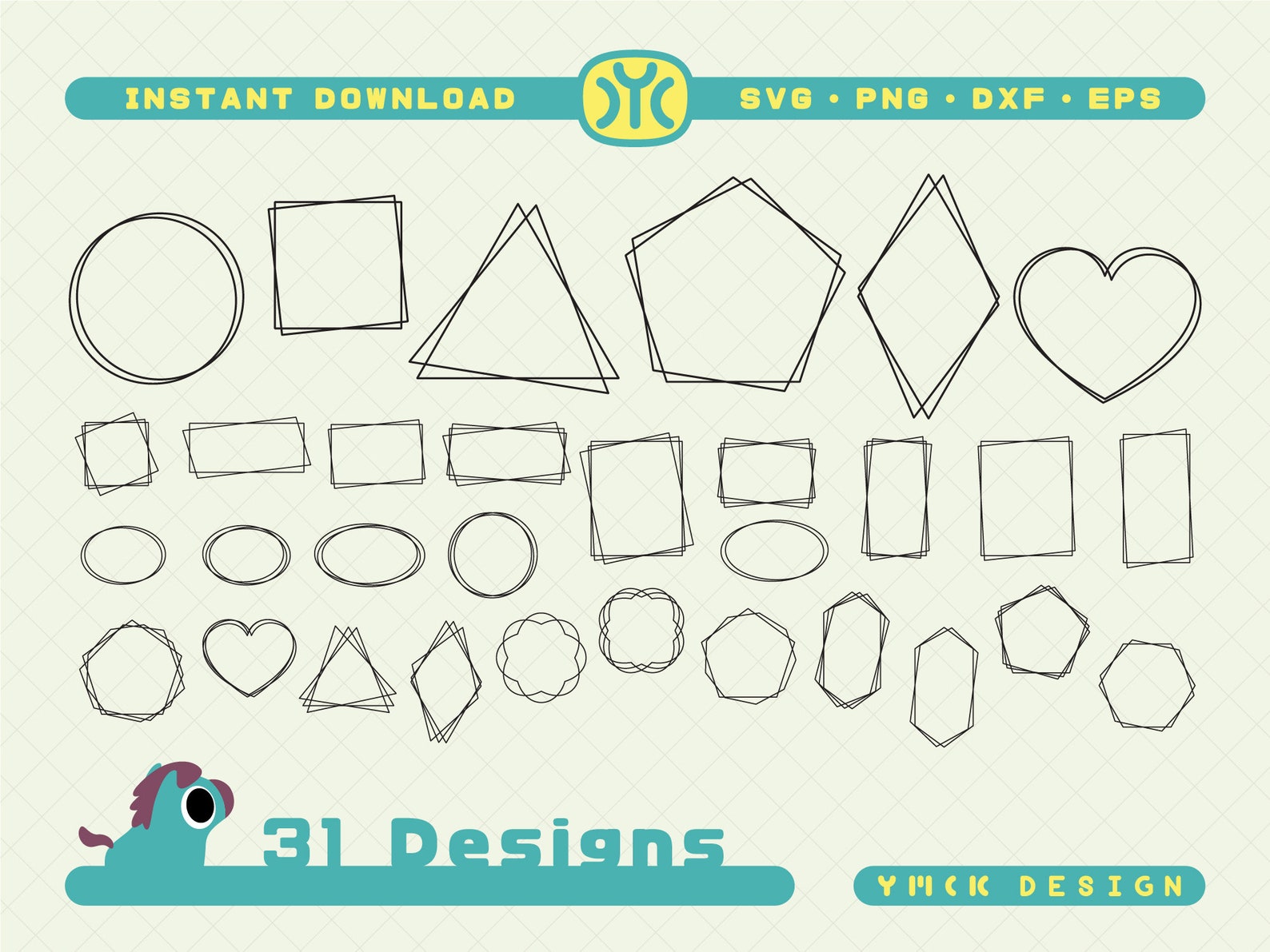 Double Frame SVG Square Frame Svg Rectangle Frame Svg Circle Frame Svg ...