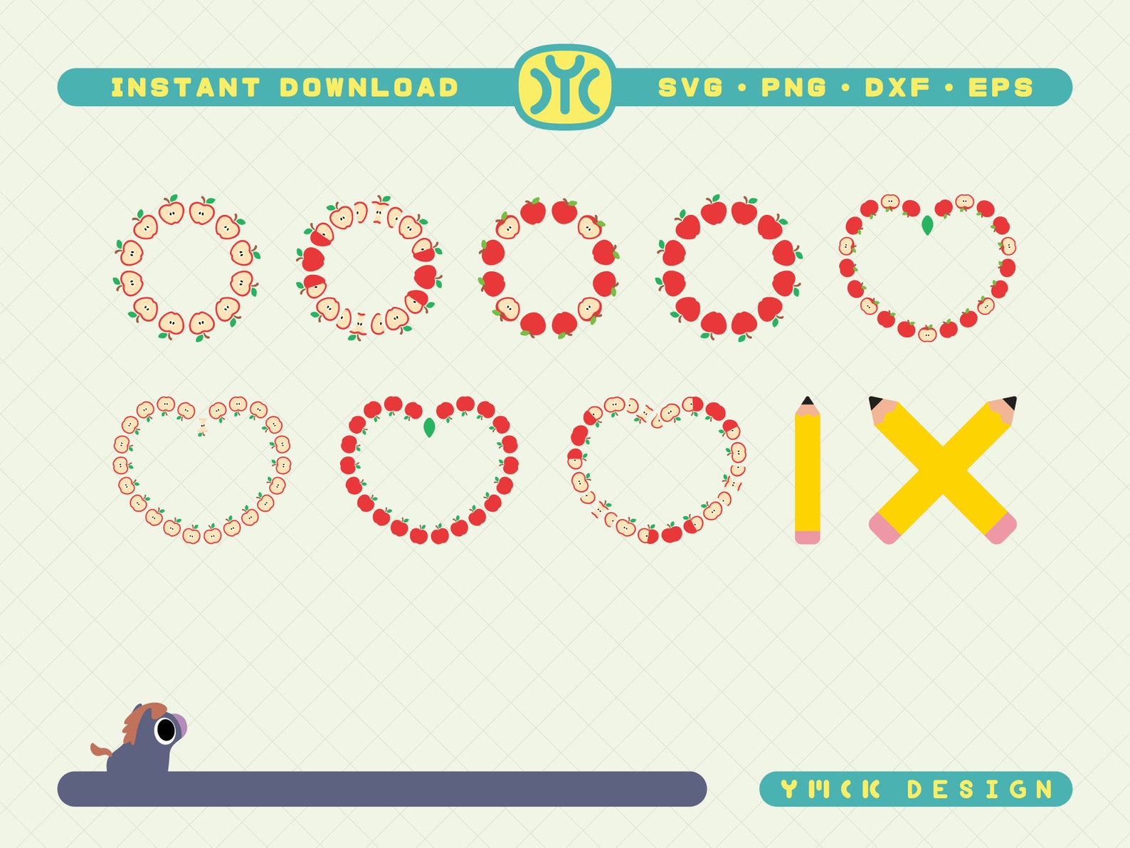 Apple SVG Bundle Apple Svg Fruit Svg Summer Svg Teacher Svg School Svg ...