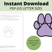 Paw Print Stained Glass Pattern for Instant Download, Paw Print ...