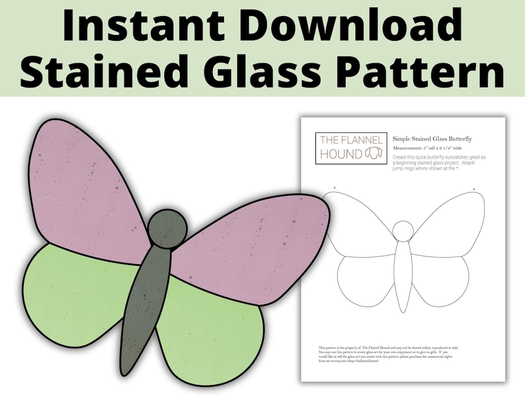 Simple Butterfly Stained Glass Pattern, Easy Beginner Level Pattern to ...