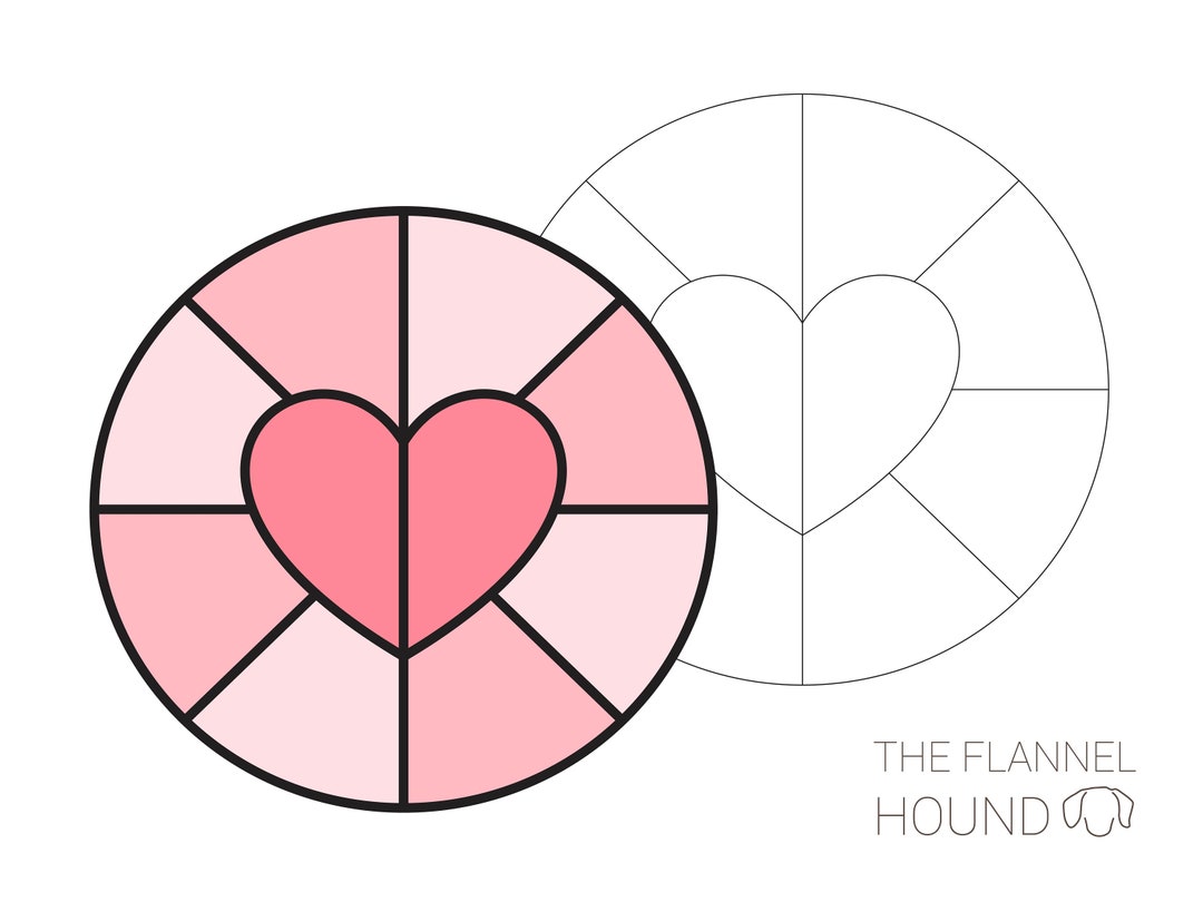Valentines Day Heart Stained Glass Pattern, Digital Download PDF, Heart ...