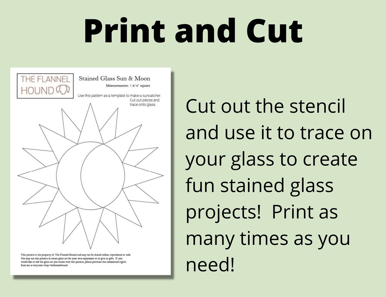 Sun and Moon Stained Glass Pattern, Digital Download PDF, Stained Glass ...